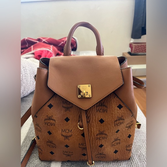 MCM | Bags | Mcm Womens Brown Essential Visetos Original Backpack ...